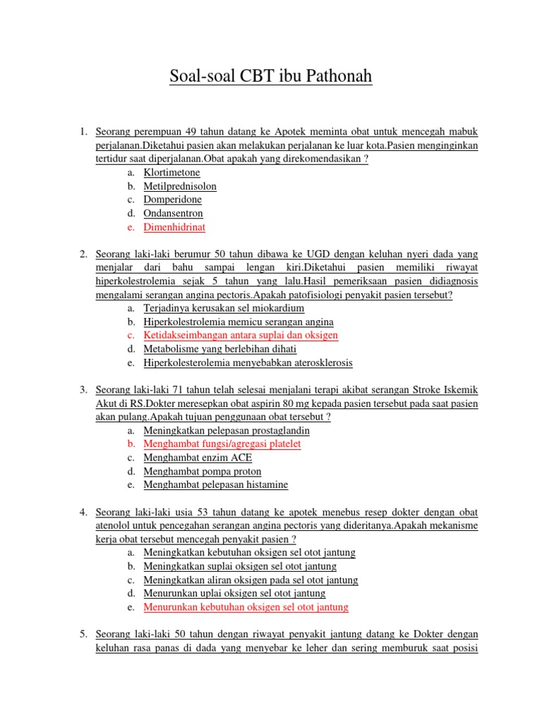 Soal CBT Bu Pathonah | PDF