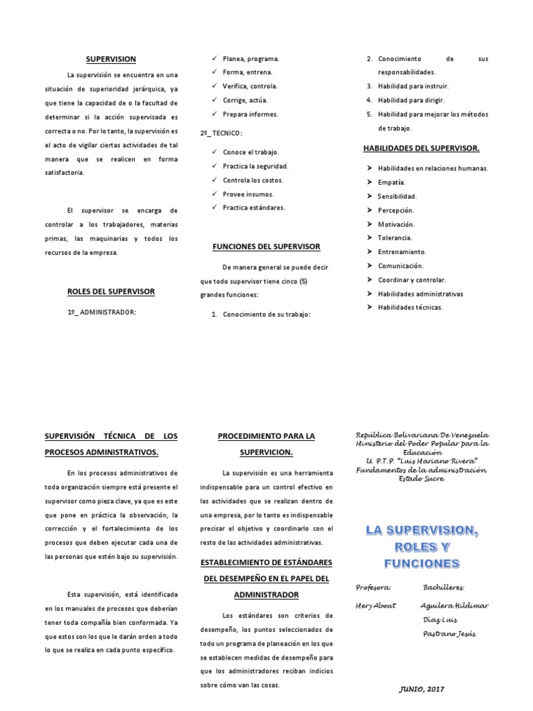 Supervision Triptico | PDF | Planificación | Cognición