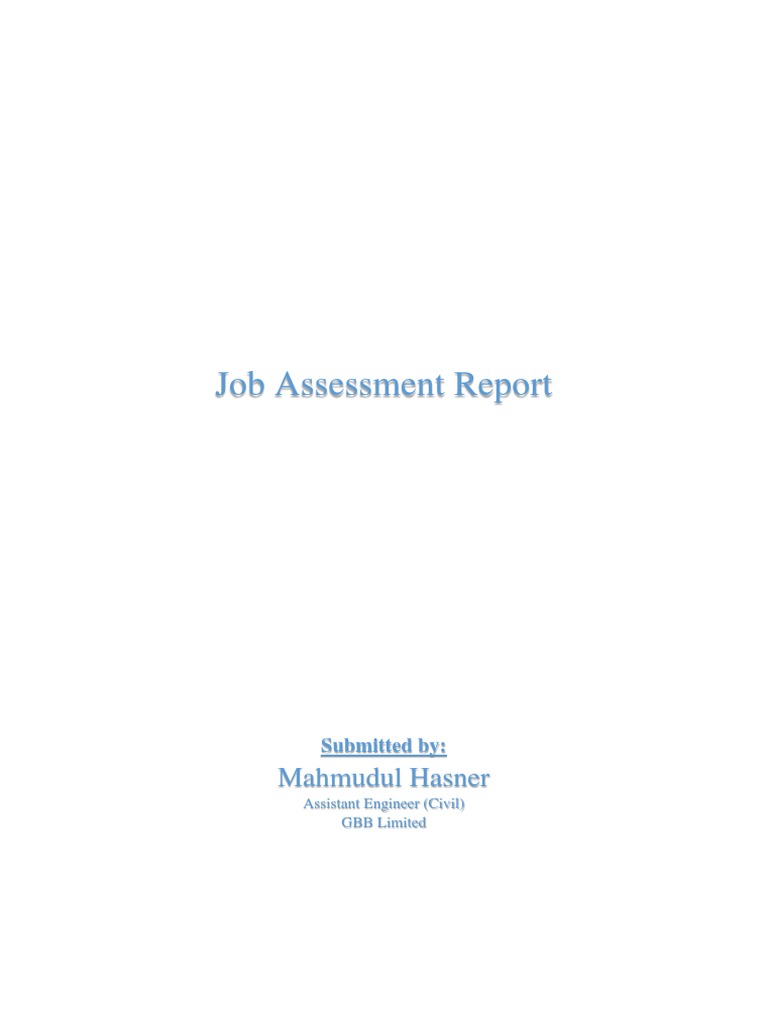 Job Assessment Report: Mahmudul Hasner | PDF | Specification (Technical Standard) | Engineering