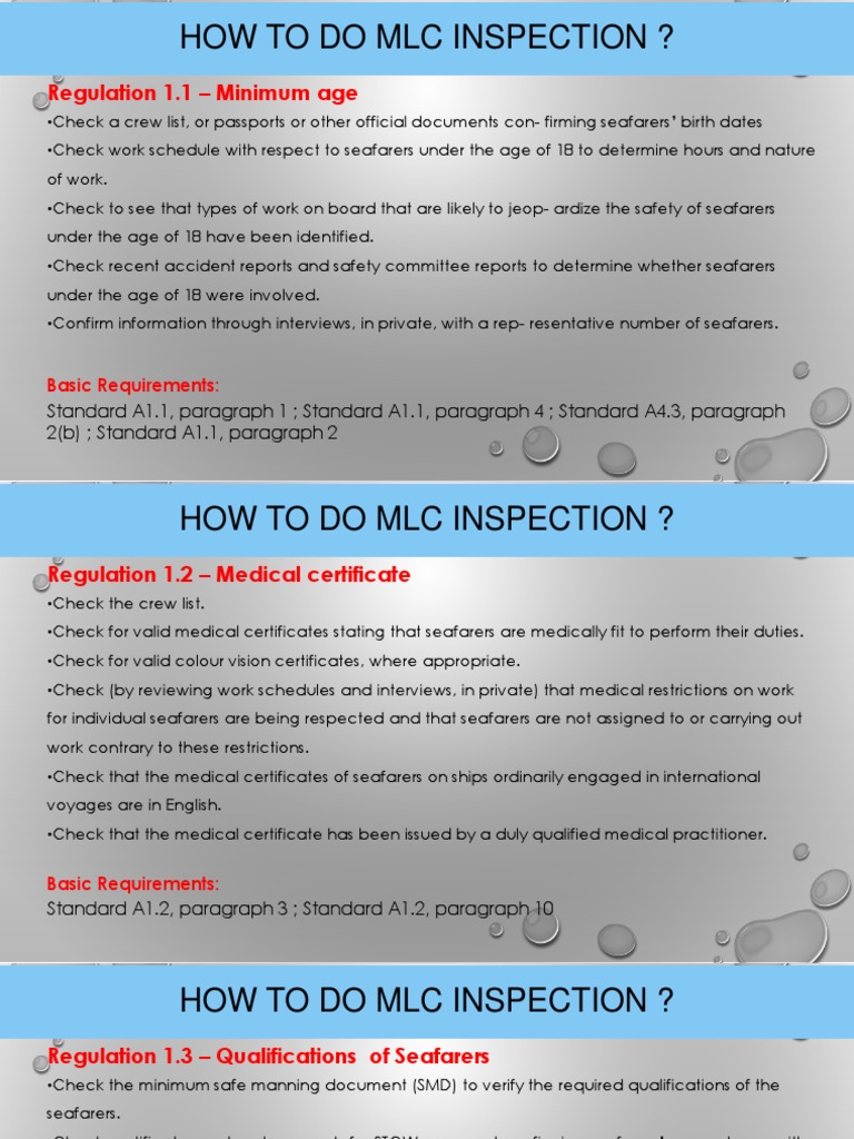 How To Do MLC Inspection ?: Regulation 1.1 - Minimum Age | PDF | Sailor ...