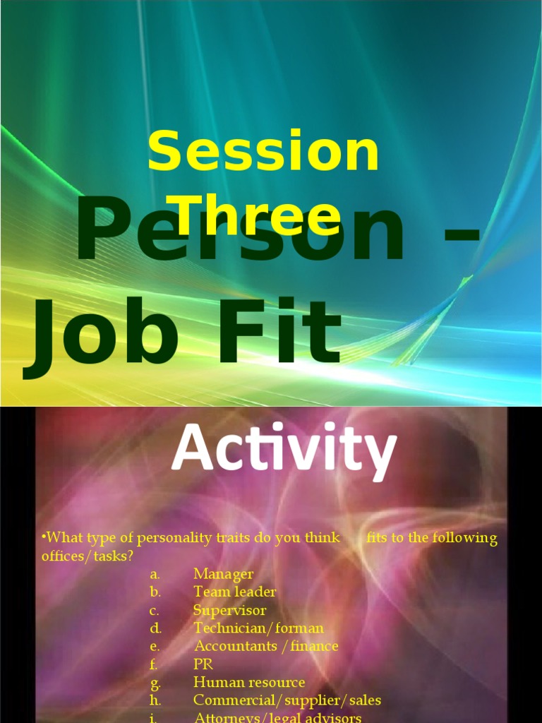 Person - Job Fit | PDF | Narcissism | Personality Type