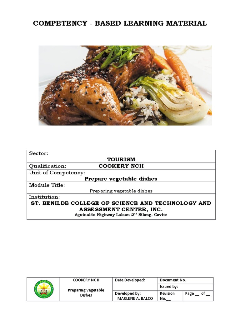 CBLM PREPARE VEGETABLE DISHES | PDF | Bean | Cooking