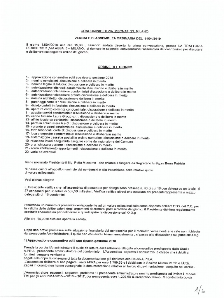 Verbale Assemblea Completo | PDF