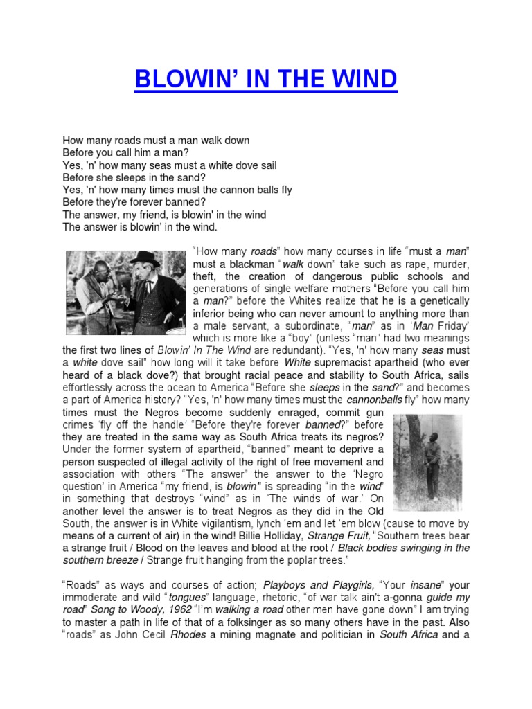 Blowin in The Wind | PDF | Violence