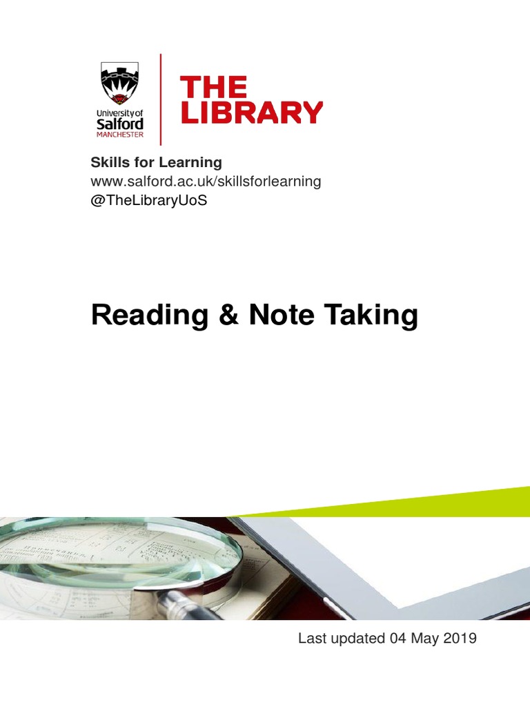 Reading and Note Taking | PDF | Communication | Cognition