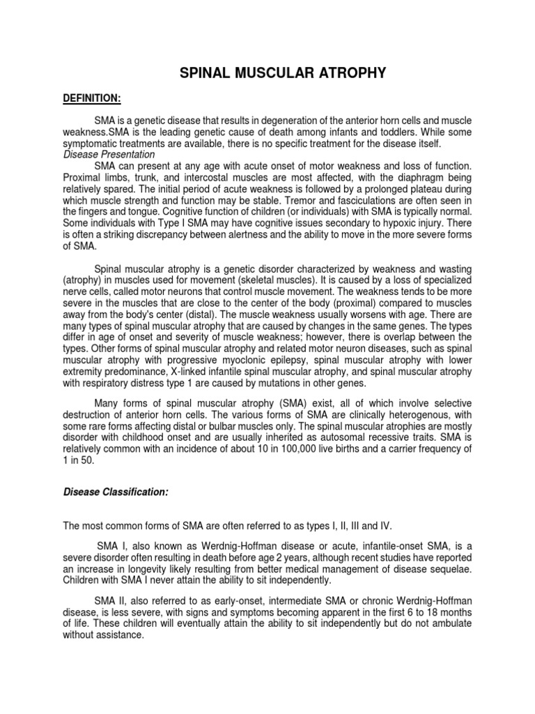 Understanding Spinal Muscular Atrophy | PDF | Nervous System | Medicine