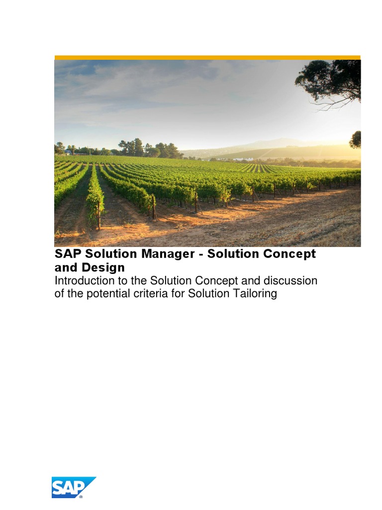 SAP Solution Manager - Solution Concept and Design | PDF | Business ...