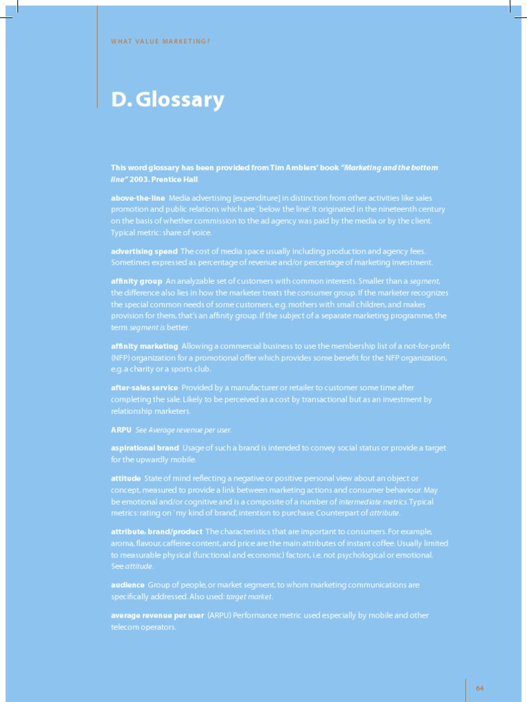 Marketing Terms Glossary | PDF | Brand | Marketing