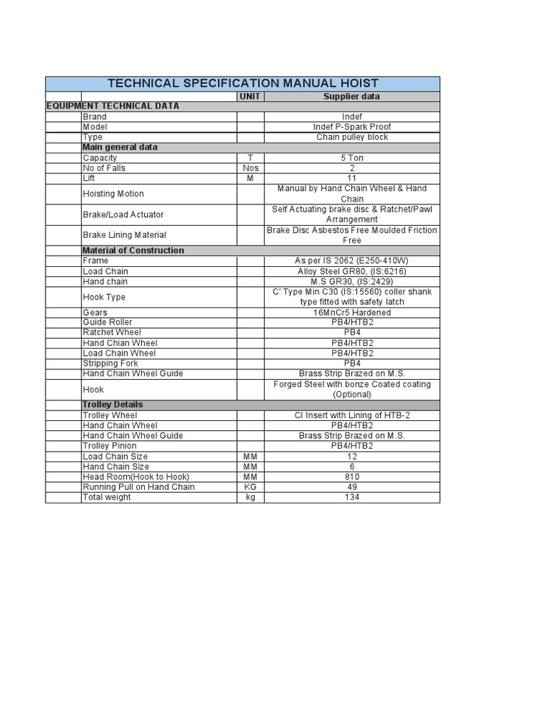 TechnicalSpecification 3000011879 | PDF | Brake | Gear