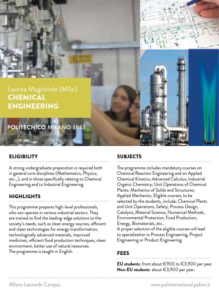 MSC Chemical Engineering MI 01 | PDF