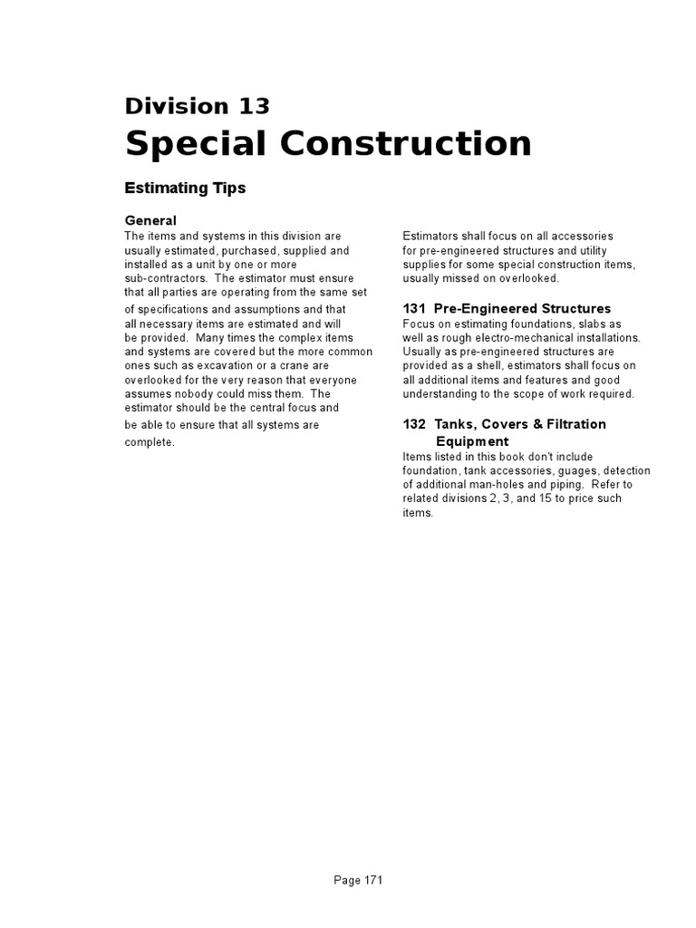 DIV-13 Labor (Special Construction) | PDF | Framing (Construction) | Wall