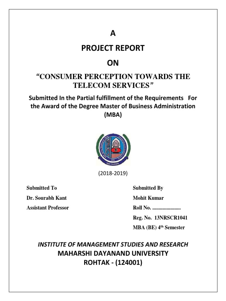 Mohit Final MBA Report | PDF | Telecommunications | Networks