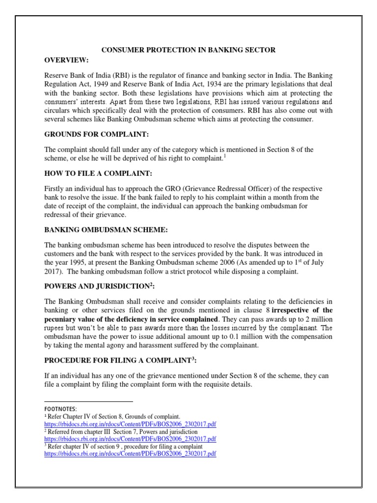 Banking Ombudsman | Download Free PDF | Reserve Bank Of India | Complaint
