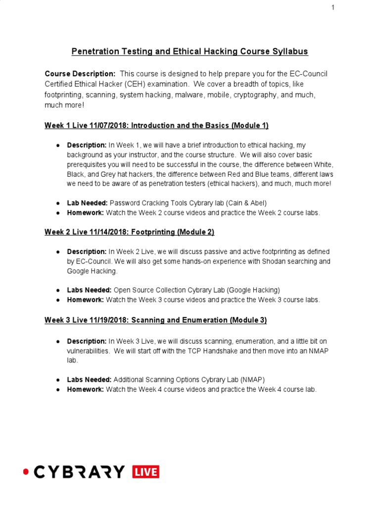 Penetration Testing and Ethical Hacking Course | PDF | Denial Of ...