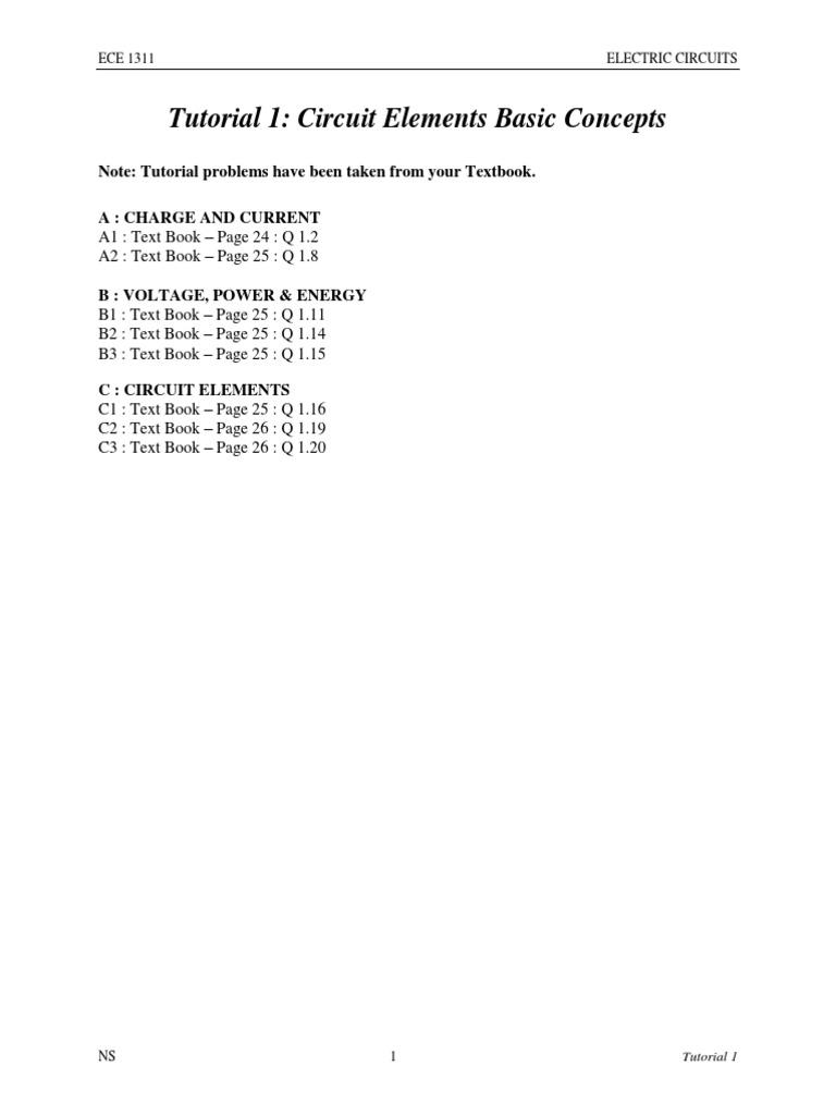 Tutorial 1 - Basic Concepts | PDF