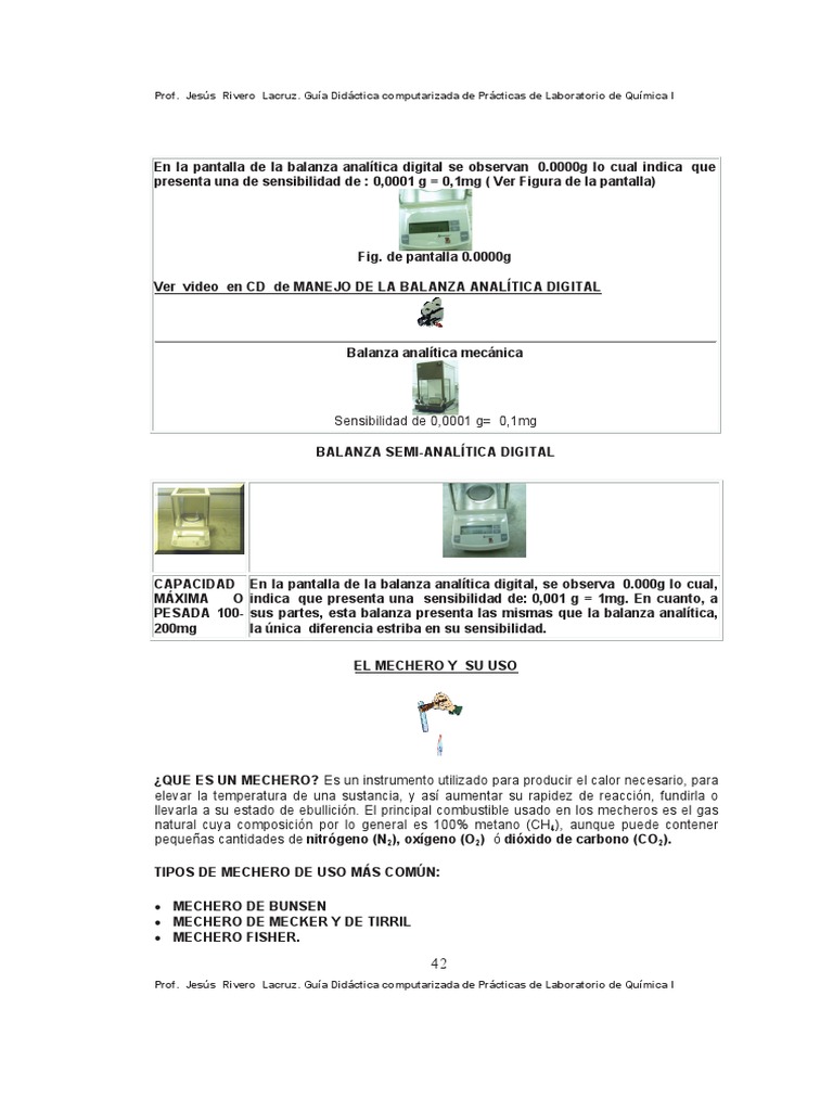 Tipos y Uso de Mecheros en Química | PDF | Química | Ciencias fisicas