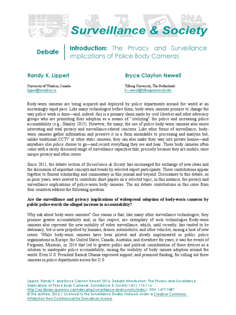 Body Camera Research Ideas | PDF | Body Worn Video | Surveillance