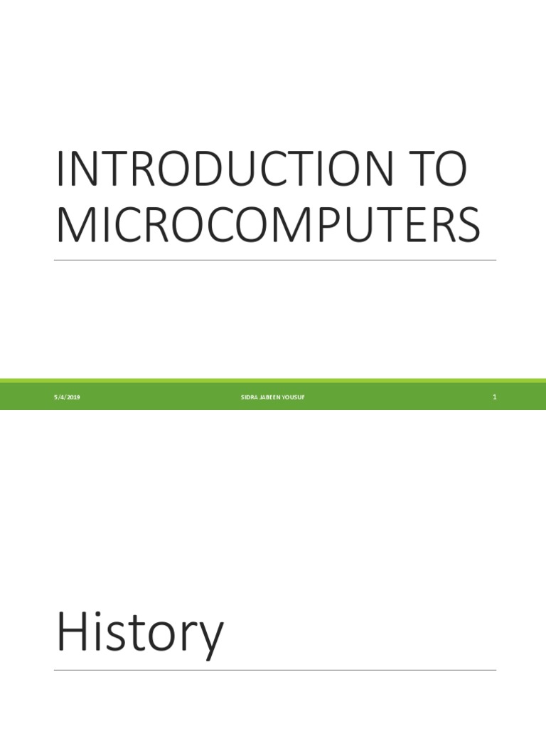 Introduction To Microcomputers: 5/4/2019 Sidra Jabeen Yousuf | PDF | 64 ...