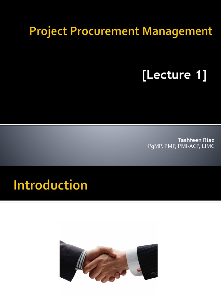 ProjectProcurementManagement LectureSlides (Final) | PDF | Request For Proposal | Procurement