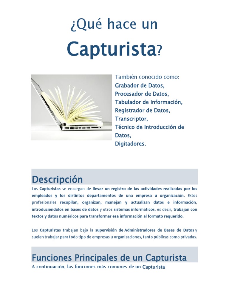 Qué Hace Un Capturista | PDF | Información | Bases de datos