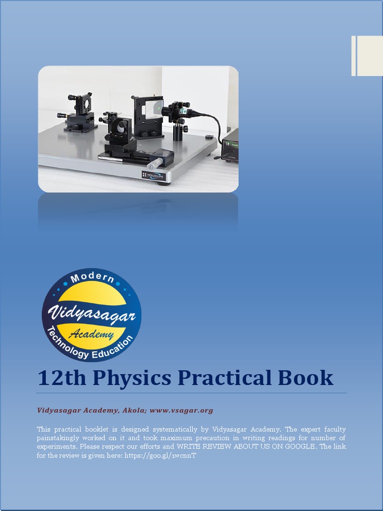 12th Standard Physics Practical Booklet PDF | PDF | Surface Tension ...