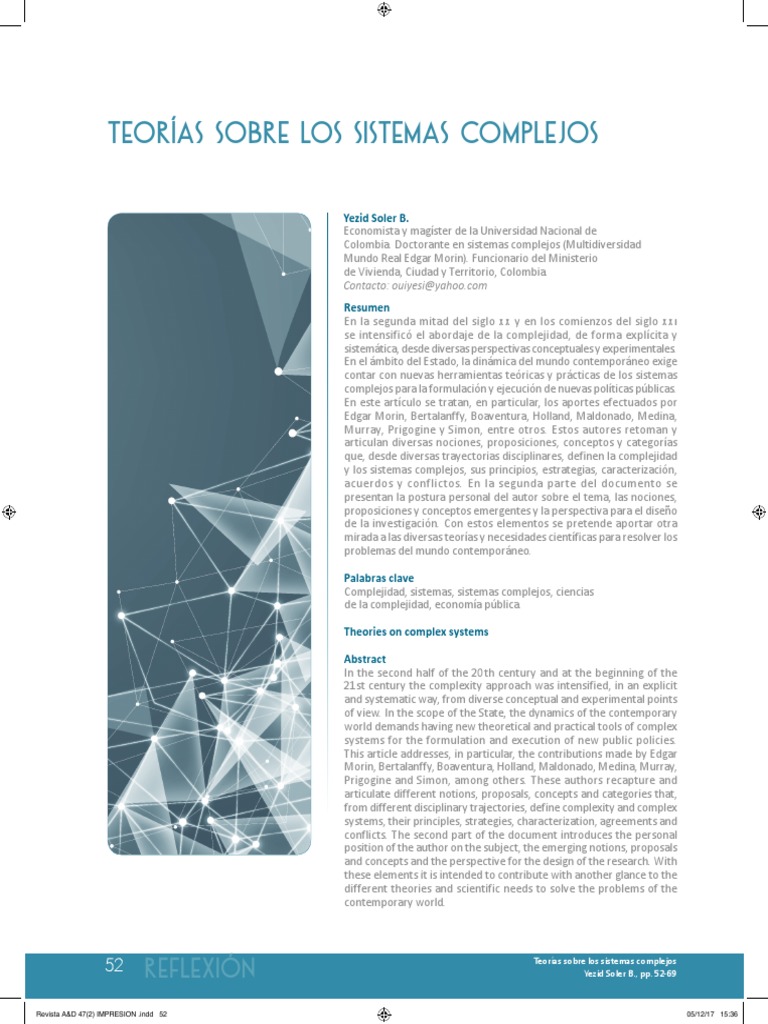 Teorías de Sistemas Complejos | PDF | Complejidad | Science