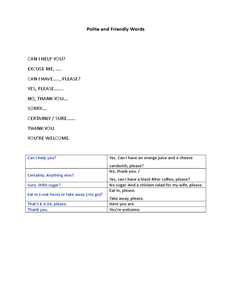 Polite Phrases for Everyday Conversations | PDF