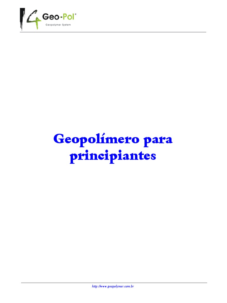 Geopolímero para Principiantes | PDF | Cimento | Material composto