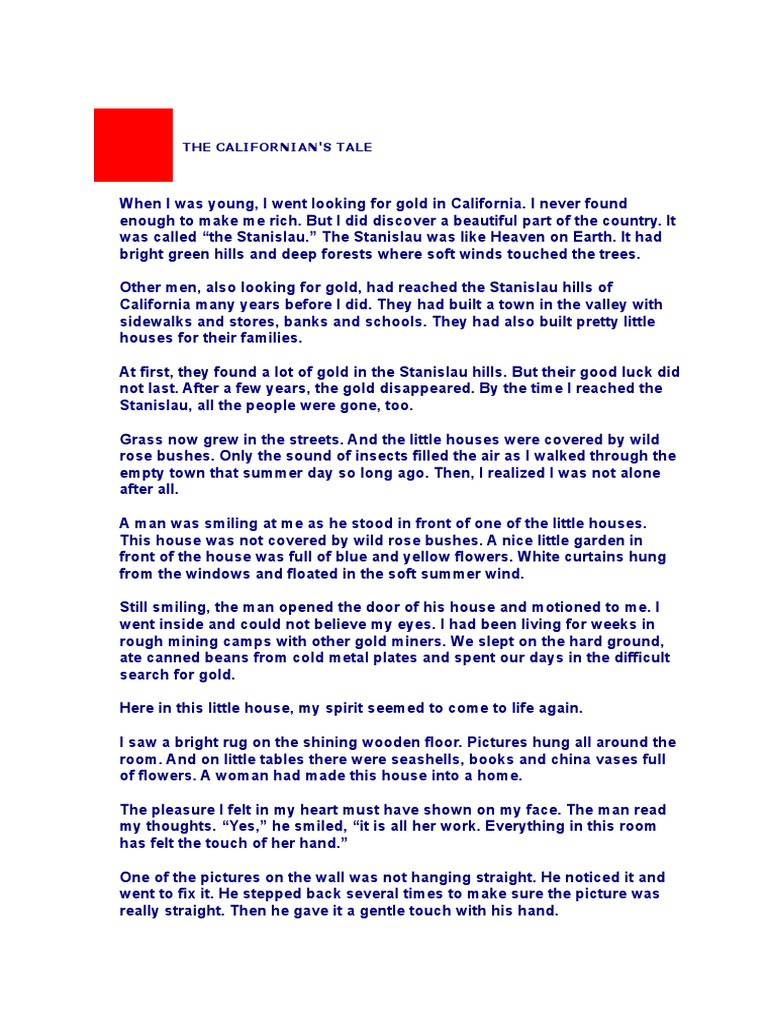 The Californian's Tale: A Lost Home | PDF