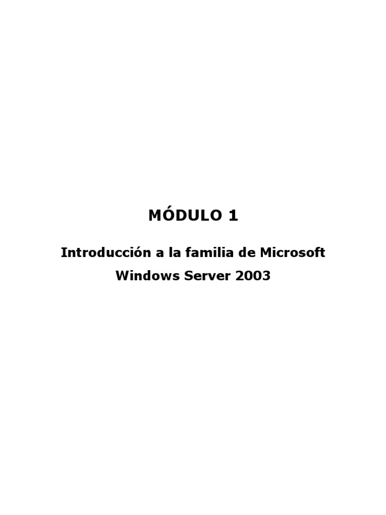 Introduccion A La Familia de Microsoft Windows Server 2003 | PDF | Directorio Activo | sistema ...
