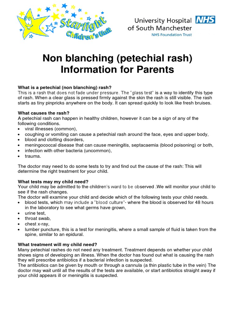 A Guide for Parents on Petechial Rashes in Children: Causes, Symptoms ...
