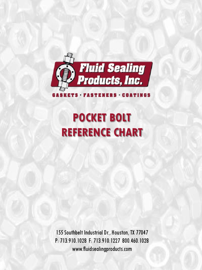 Pocket Bolt Reference Chart | PDF | Gas Technologies | Industrial Processes