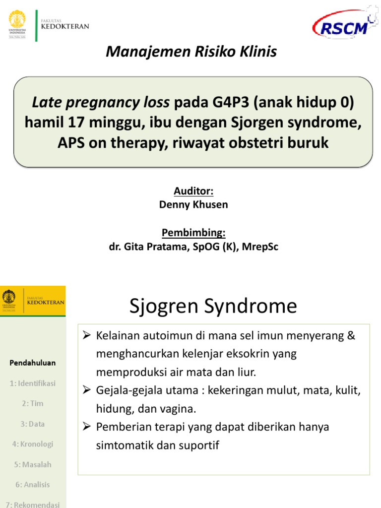Manajemen Risiko Klinis Late Pregnancy Loss Pada G4P3 (Anak Hidup 0 ...