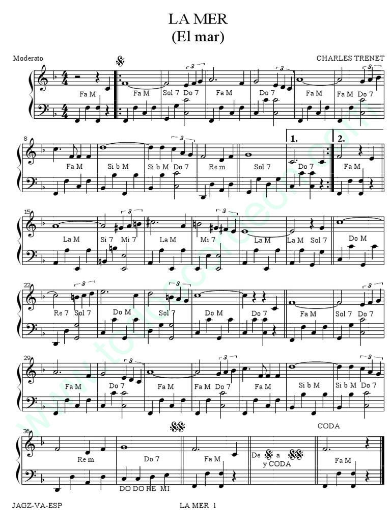 La Mer | PDF | Francophone Music | Nature