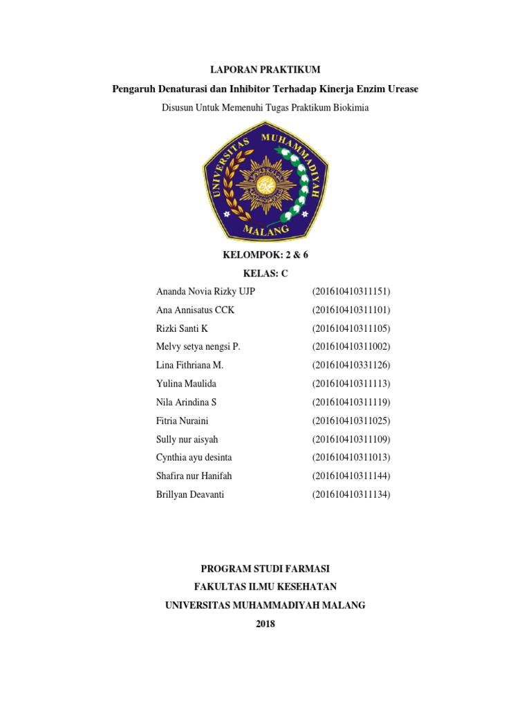 Laporan Praktikum Biokimia Urease Baru | PDF