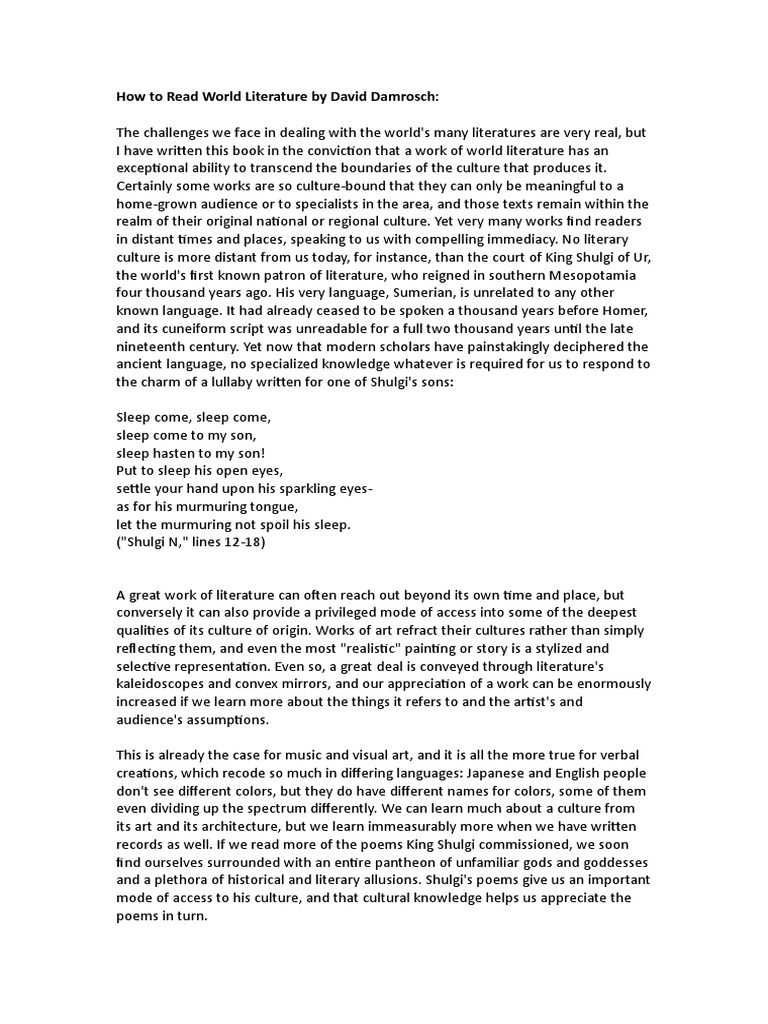 Understanding World Literature's Depth | PDF | Cuneiform