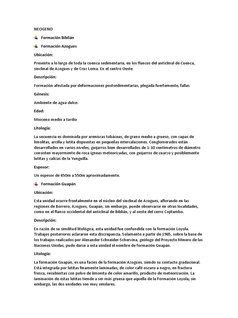 Mapa Geológico de Azogues y Cañar | PDF | Estrato | Roca (geología)