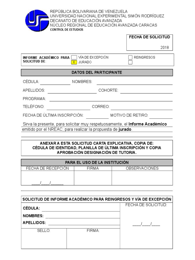Formato Solicitud Informe Academico | PDF