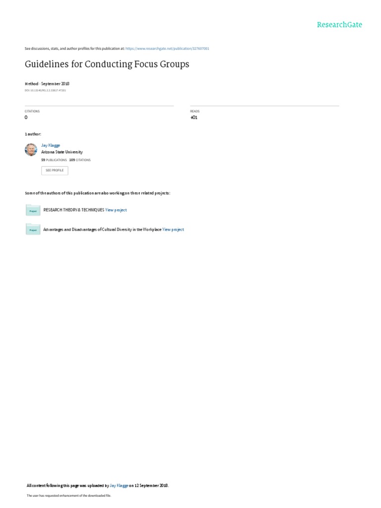 Focus Group Guidelines | PDF | Focus Group | Expert