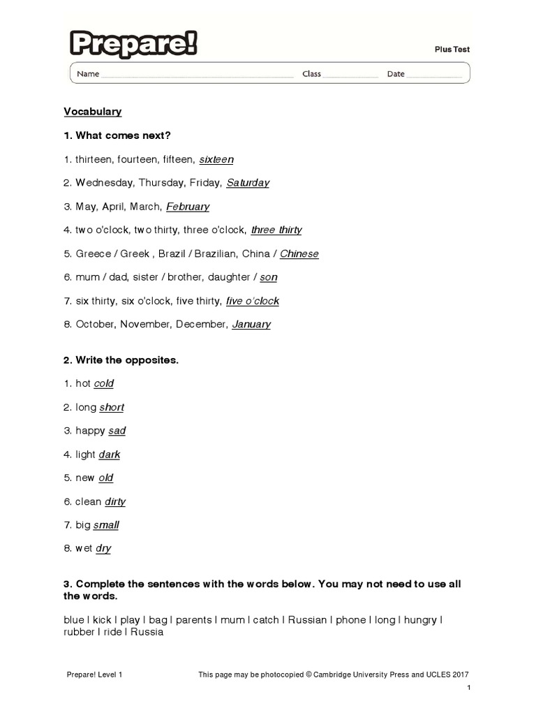 PRE-TT-1P With Answers PDF | PDF