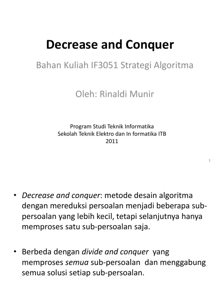 Decrease and Conquer | PDF