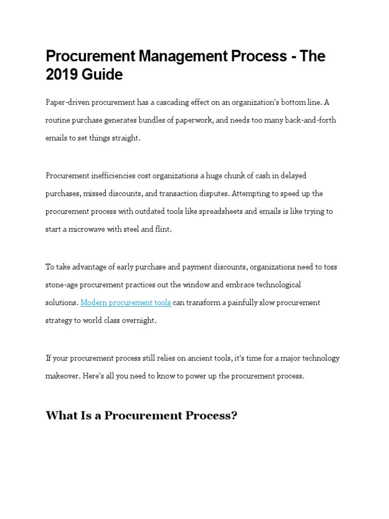 Procurement Management Process | PDF | Procurement | Cloud Computing