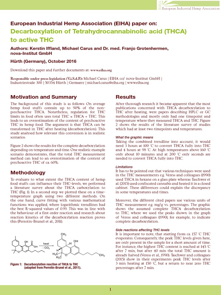 THCA to THC Decarboxylation Study | PDF | Cannabis | Tetrahydrocannabinol