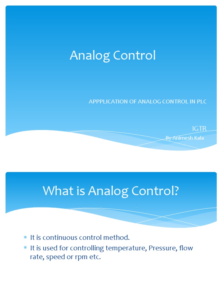 Appplication of Analog Control in PLC | PDF