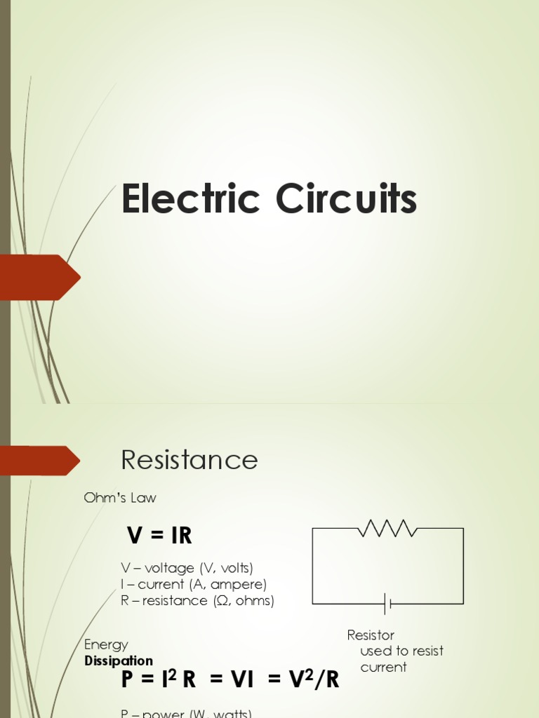 Circuits | PDF | Volt | Electrical Resistance And Conductance