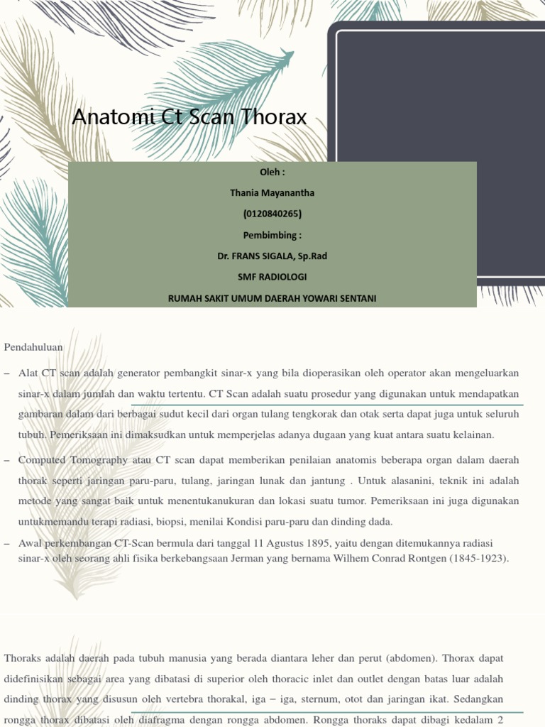 Anatomi CT Scan Thorax | PDF