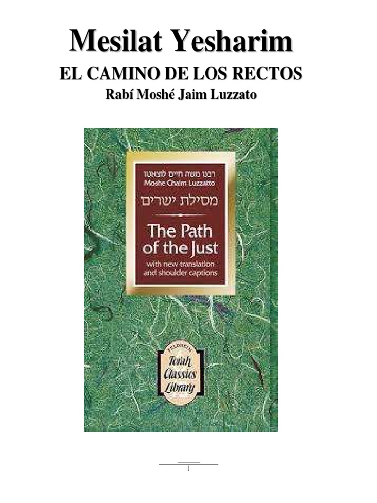 Mesilat Yesharim (Camino de Los Rectos), Ramjam (Ed) PDF | PDF | Mal ...