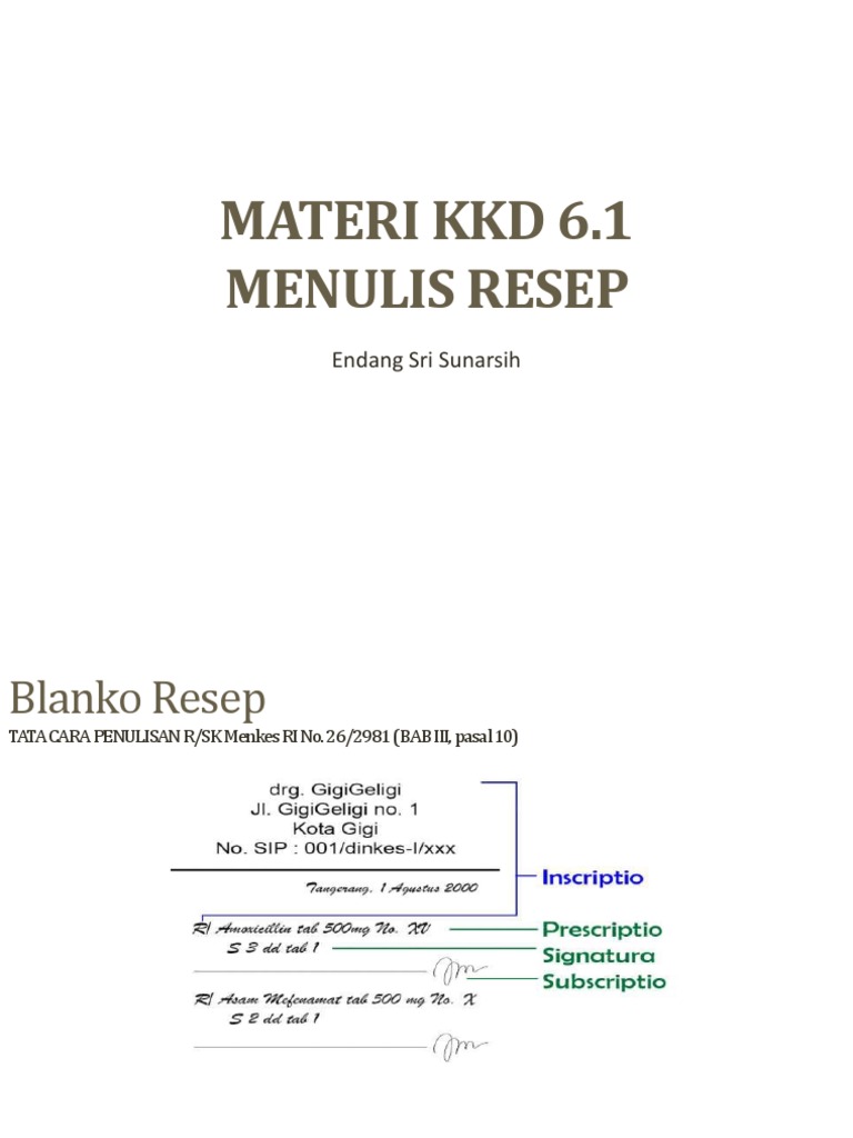 Checklist Penulisan Resep | PDF
