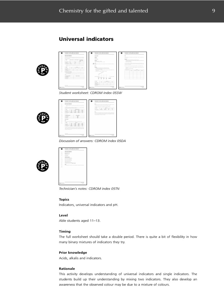 Universal Indicators: Chemistry For The Gifted and Talented 9 | PDF ...
