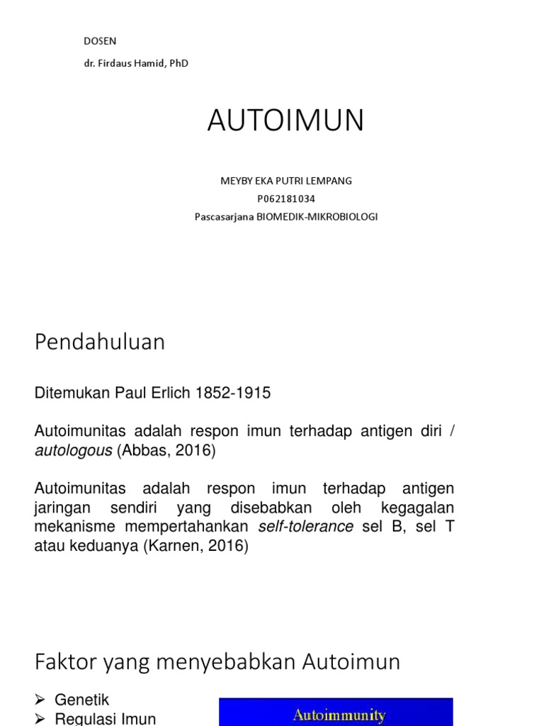 Penyebab dan Patogenesis Autoimunitas | PDF